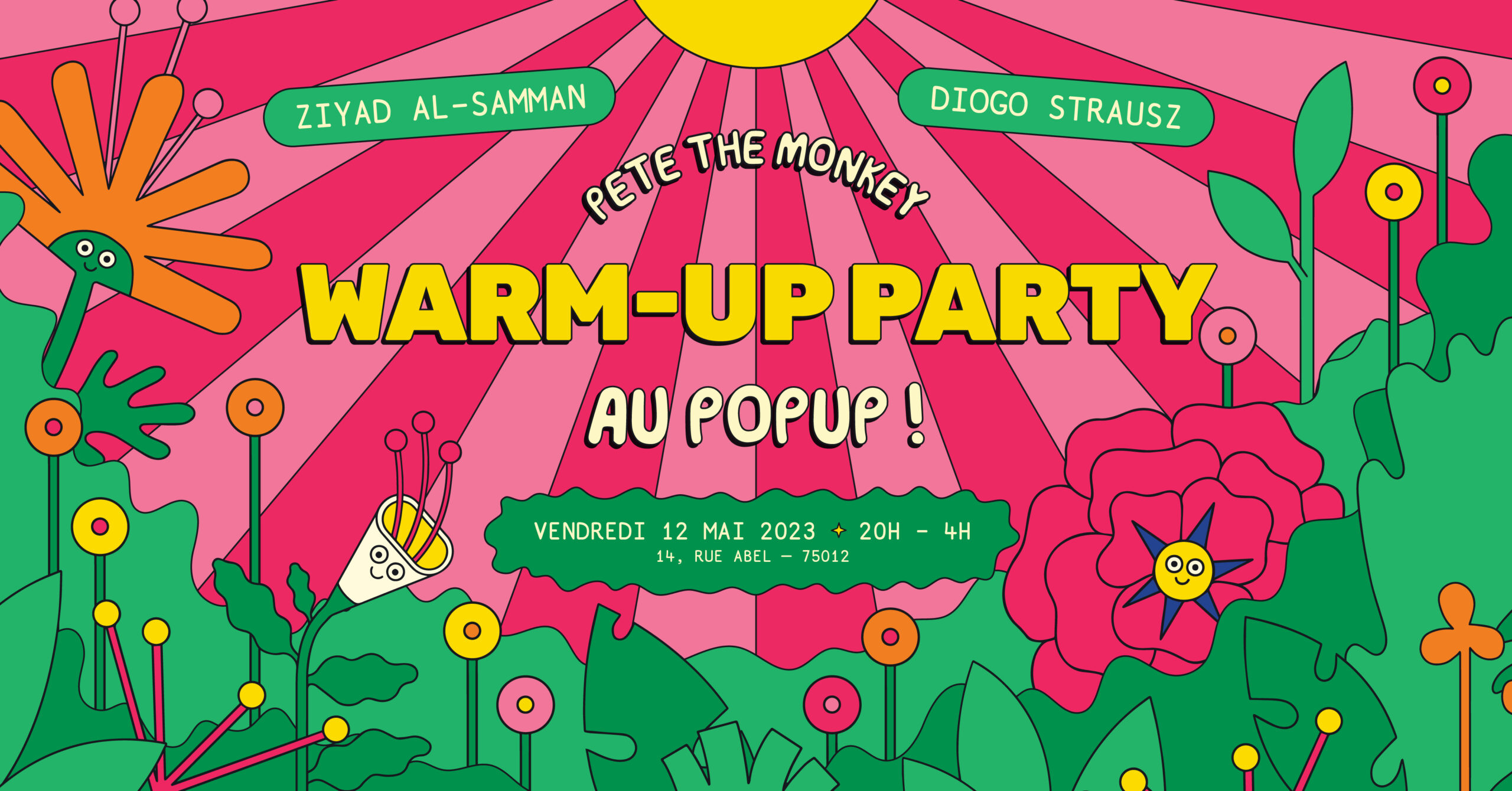 Pete The Monkey Warm-up Party - Popup!